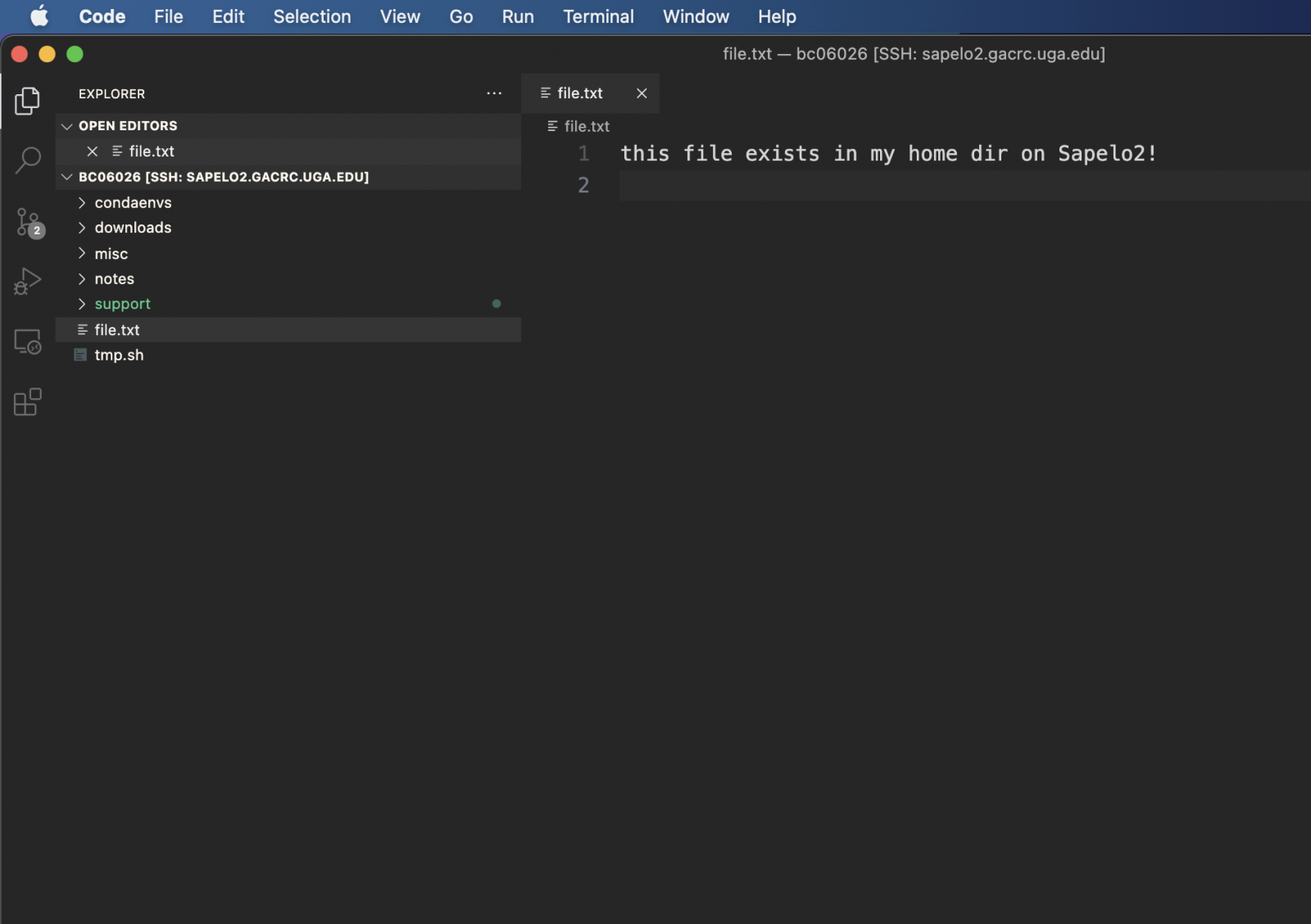 Visual Studio Code SSH - Research Computing Center Wiki